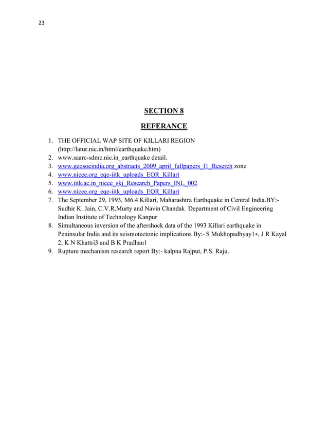 LATUR-KILLARI EARTHQUAKE 1993 REPORT | PDF | Civil Engineering Industry | Industries