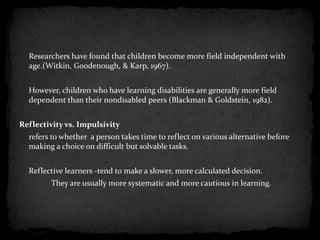 Metacognition in Persons with Learning Disability | PPT
