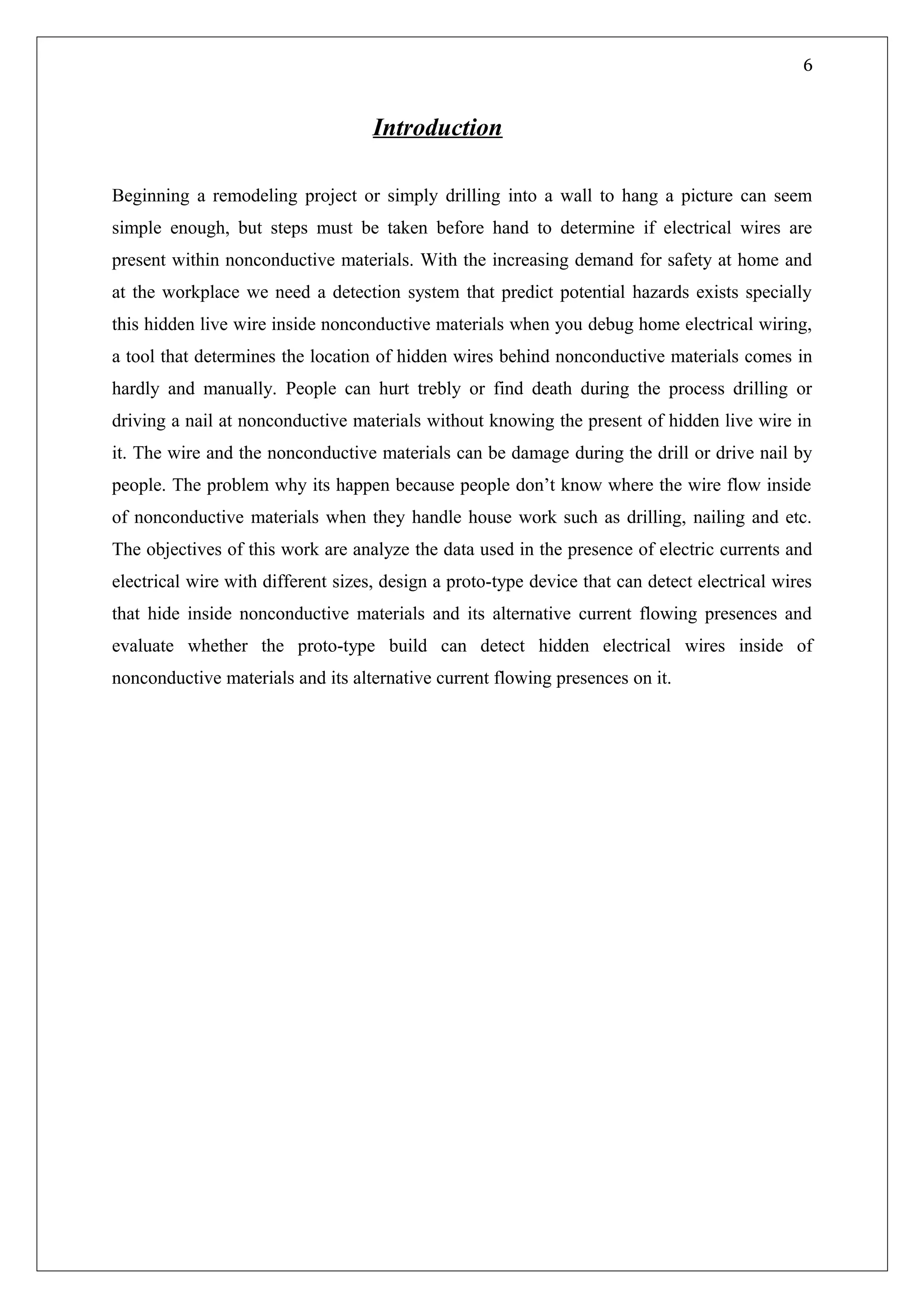 Report on live wire detector | DOC