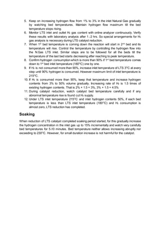 Report on Low temperature shift converter Catalyst reduction | DOCX