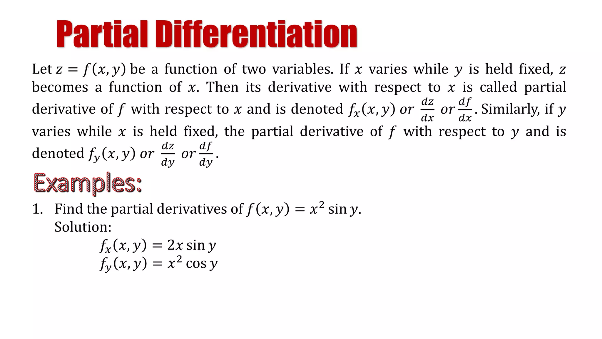 Higher Derivatives & Partial Differentiation | PPTX