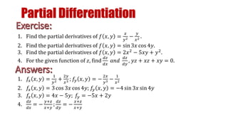 Higher Derivatives & Partial Differentiation | PPTX