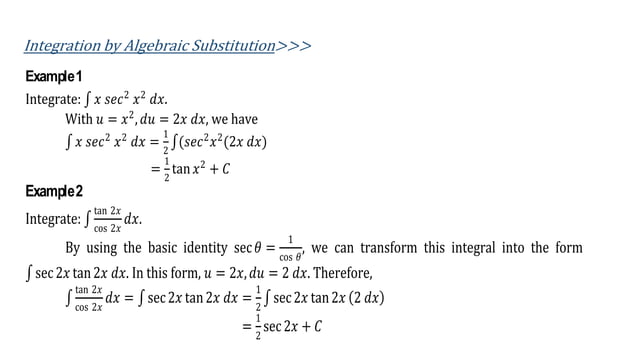 Integration of Trigonometric Functions | PPTX | Physics | Science