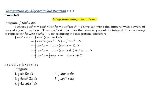 Integration Of Trigonometric Functions Pptx Physics Science