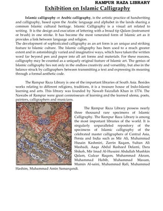 Islamic Calligraphy Exhibition in Mauritius | DOCX