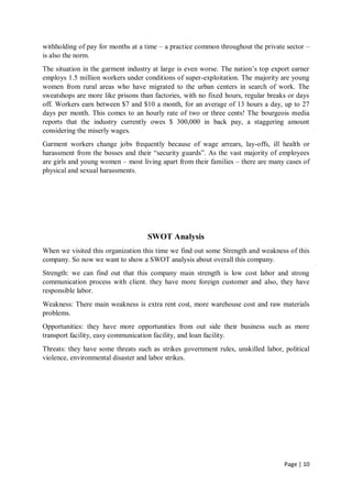 Report on misami garments ltd. prepared by Tipu | PDF