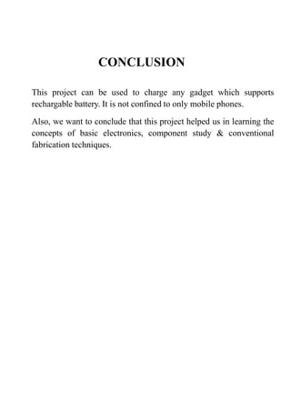 Report on mobile charger | PDF