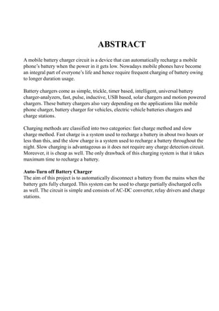 Report on mobile charger | PDF