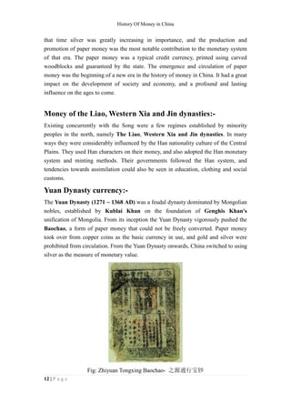 Report on HISTORY OF MONEY IN CHINA | PDF