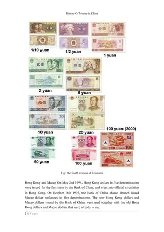 Report on HISTORY OF MONEY IN CHINA | PDF