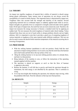 Tensile, Impact and Hardness Testing of Mild Steel | PDF