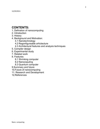 Report on nano computing | RTF