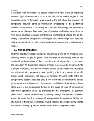 Report on nano computing | PDF