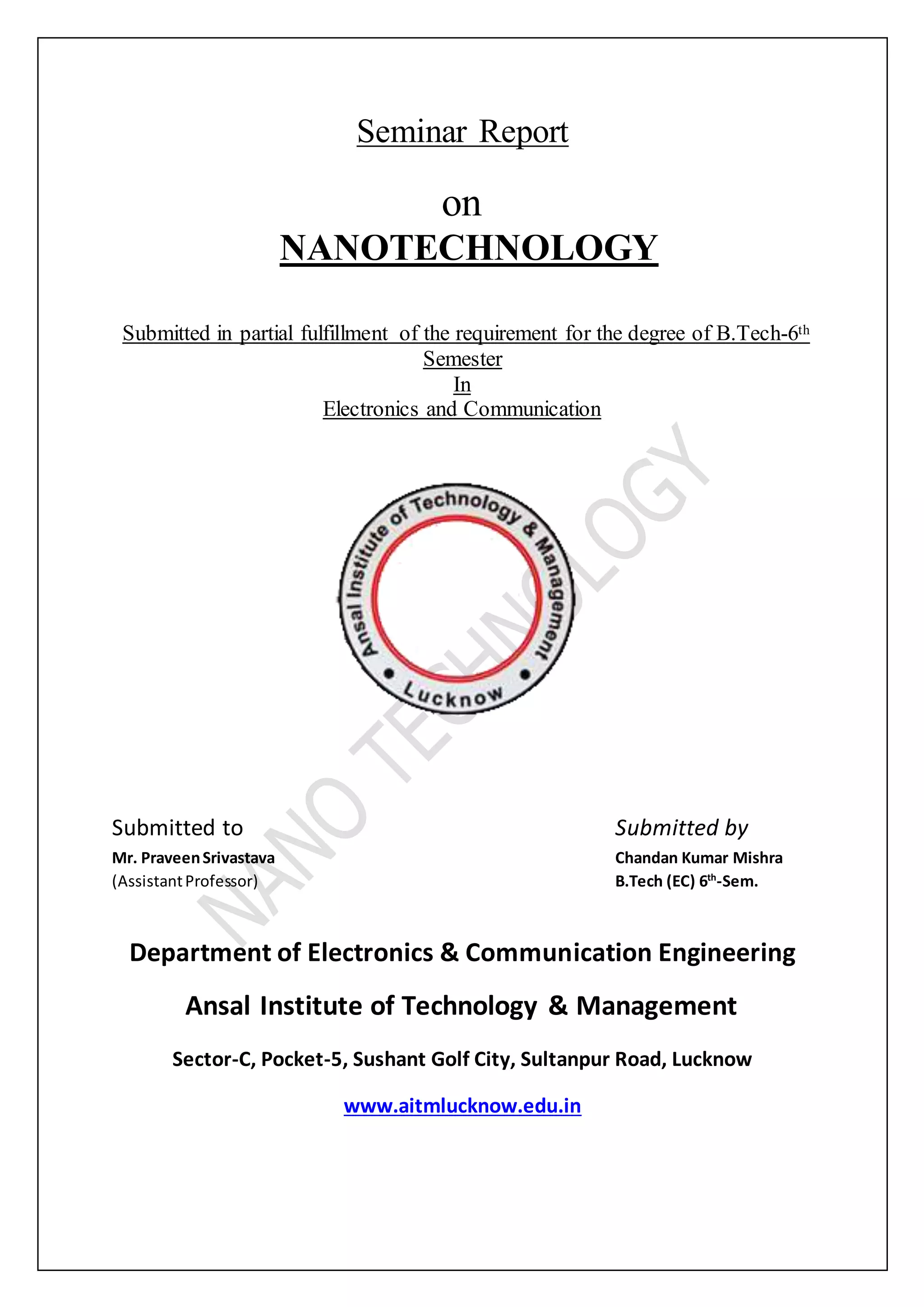 Report on nano technology | DOCX