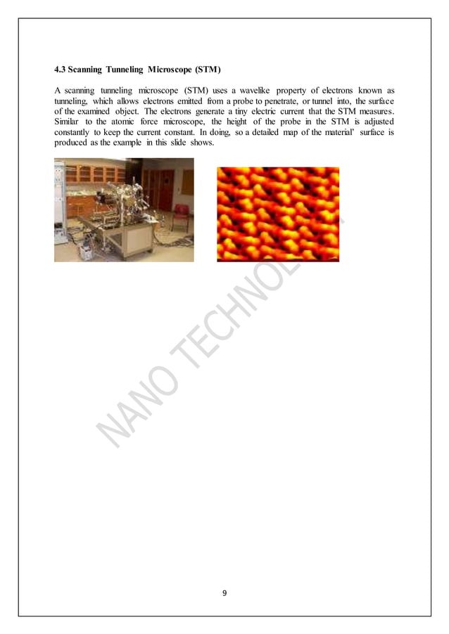 Report on nano technology | DOCX | Physics | Science