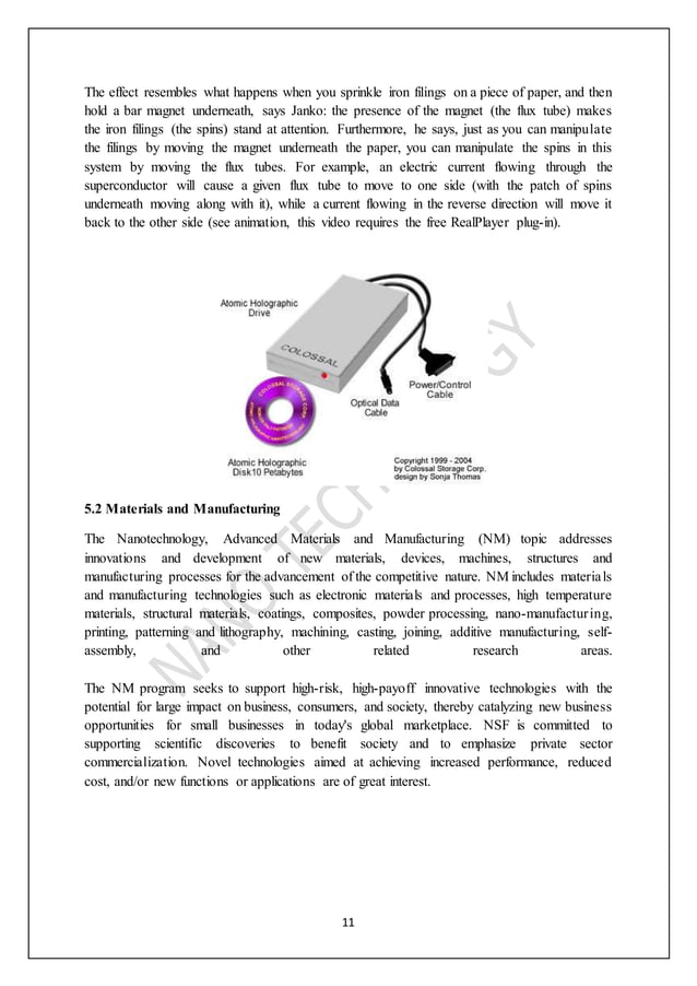 Report on nano technology | DOCX | Physics | Science