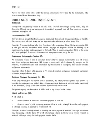 Report on negotiable instruments | DOCX