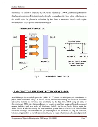 Report on nuclear batteries | DOCX