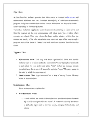 Report on online chatting | DOC