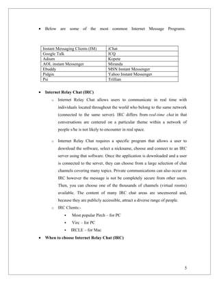 Report on online chatting | DOC