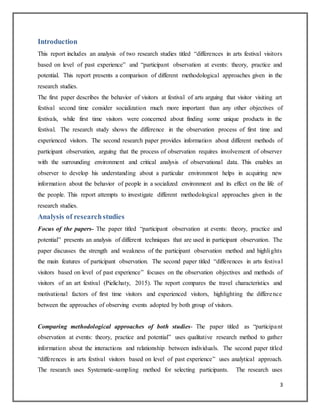 Report on participant observation final 15.10 | Arts and Crafts ...