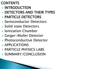 Report on particle detectors | PDF