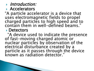 Report on particle detectors | PDF