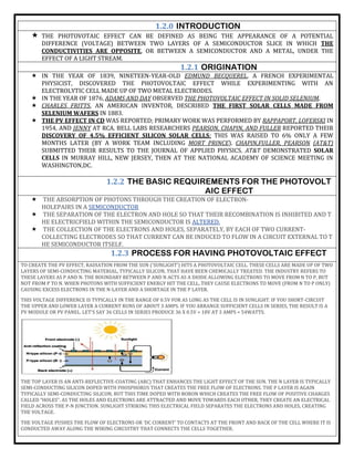 Report on photo voltaic effect | PDF
