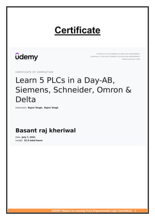 Report on PLC traning | PDF | Operating Systems | Computer Software and Applications