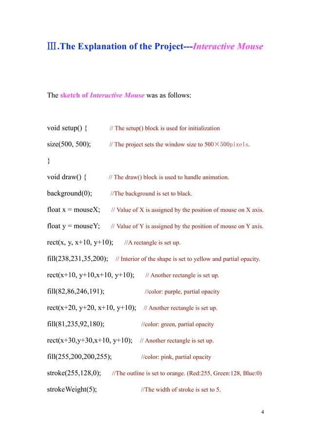 Interactive Mouse (Report On Processing) | PDF