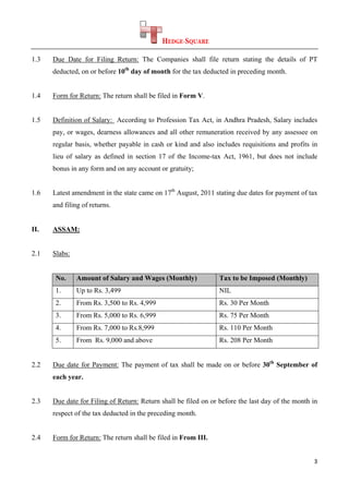 Profession Tax in Indian states | PDF