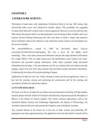 Report on radar | PDF