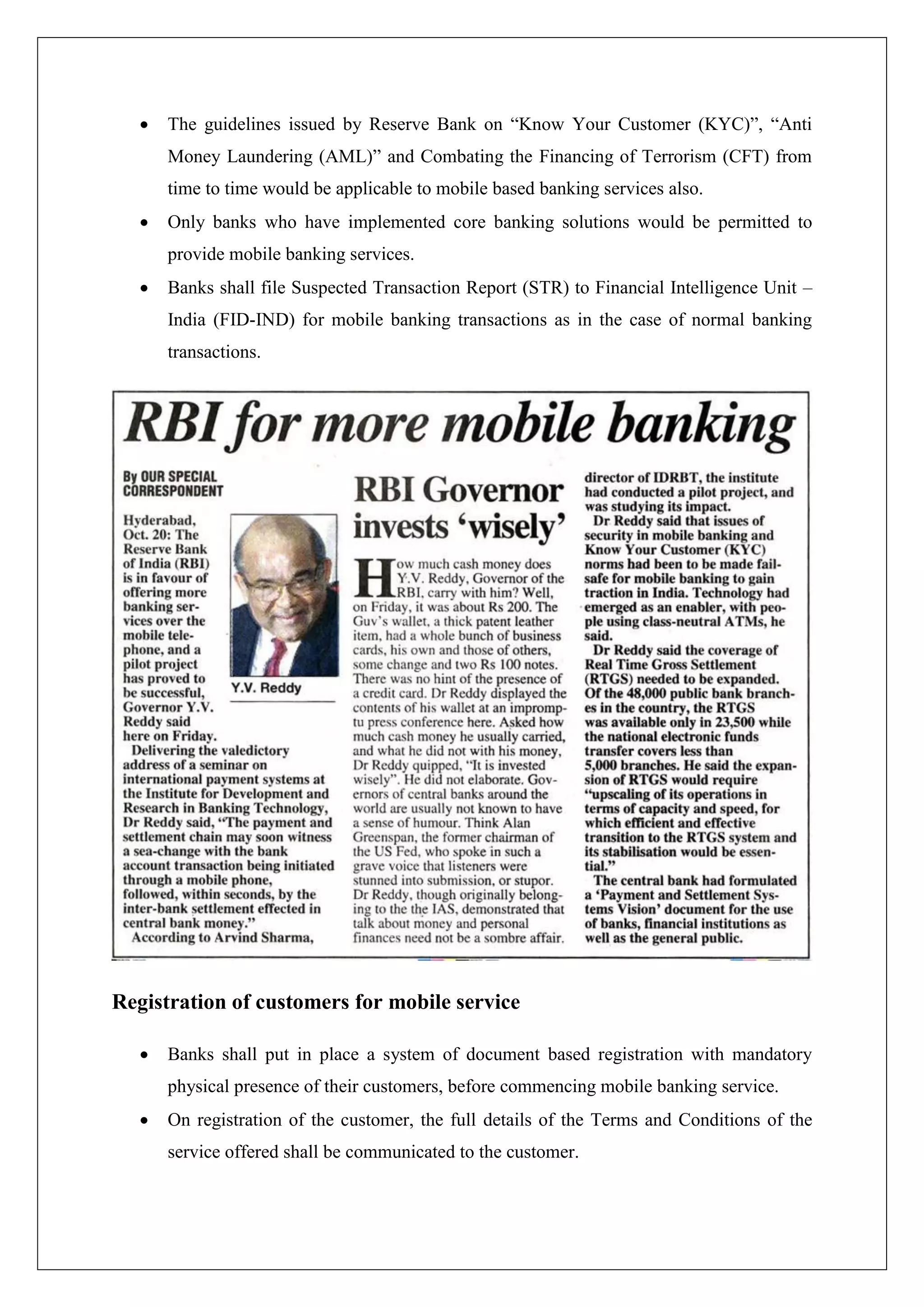RBI guidelines for mobile banking: A brief report | PDF