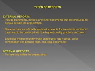 designing reports | PPT