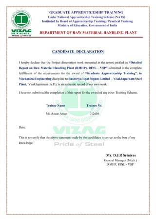 Report on RINL - Visakhapatnam Steel Plant | PDF