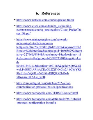 Report on routing interface configuration | PDF