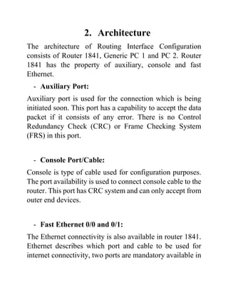 Report on routing interface configuration | PDF
