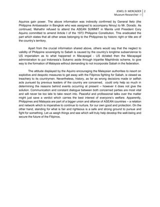 Report on sabah claim | PDF