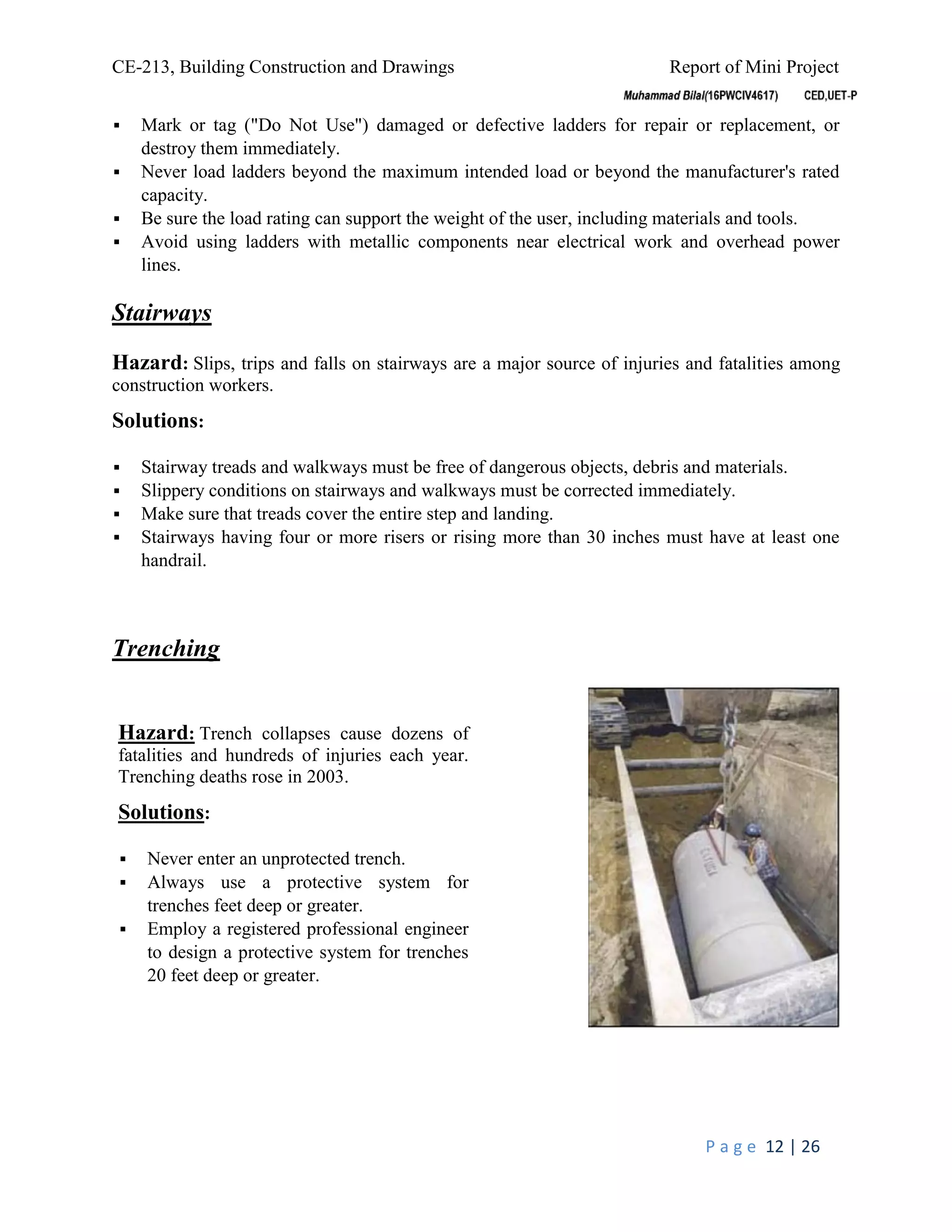 Report on safety measures during construction | PDF