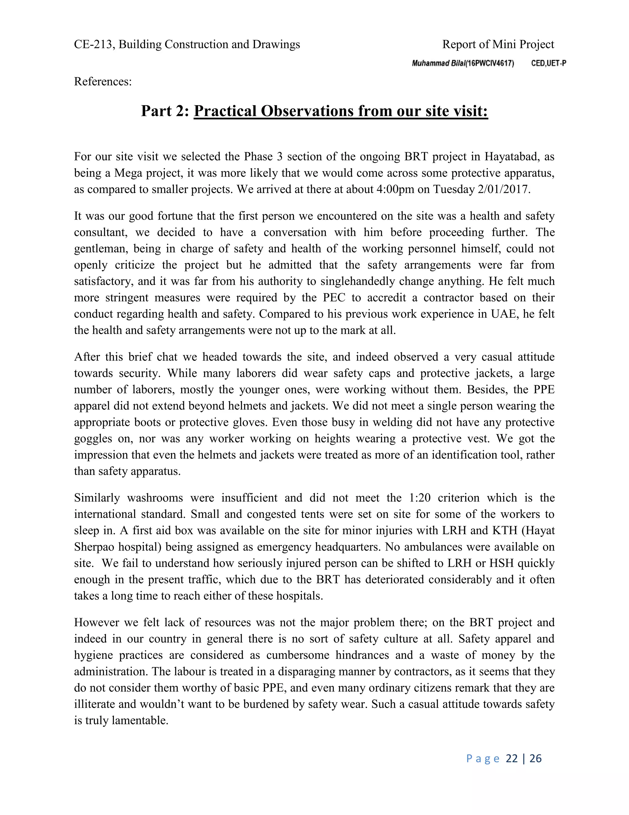 Report on safety measures during construction | PDF