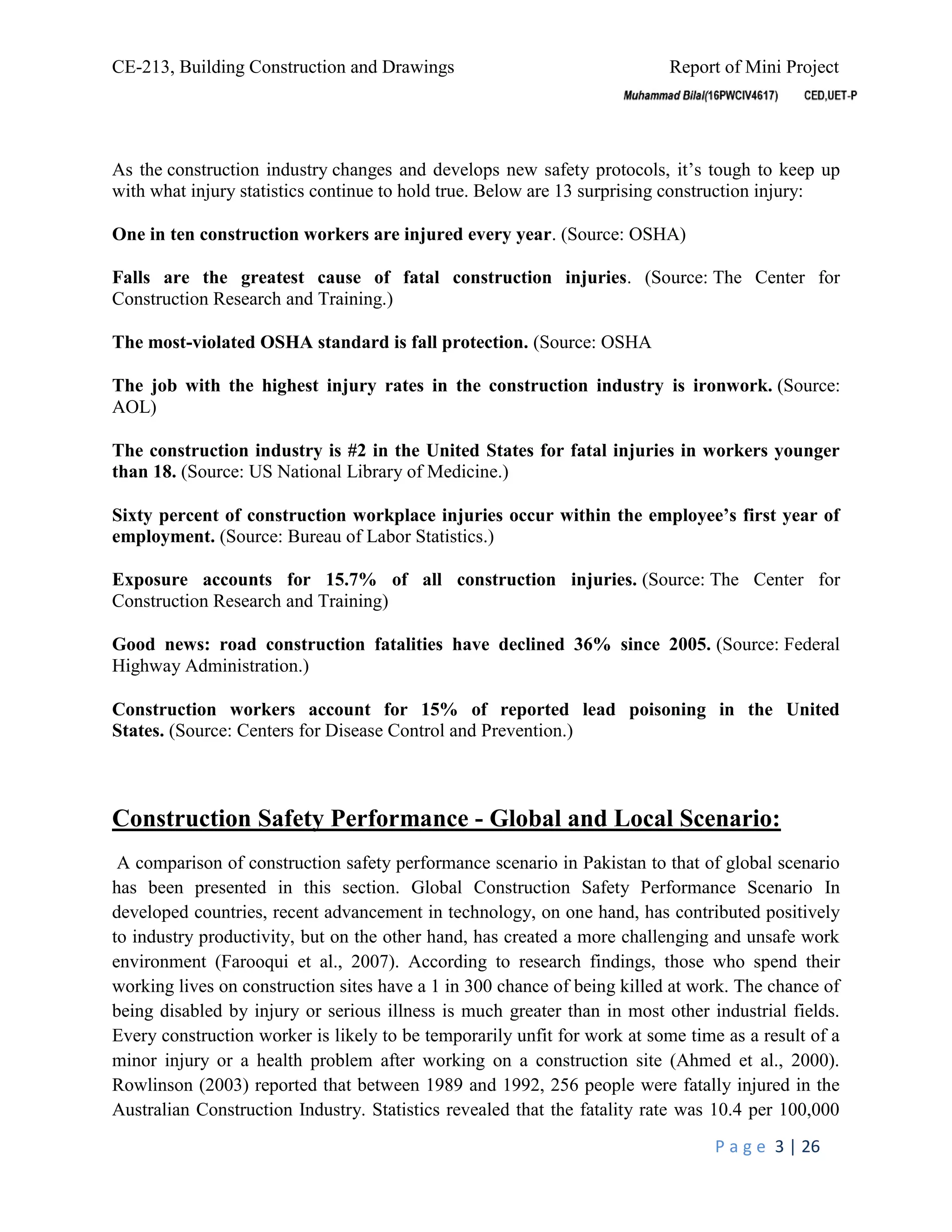 Report on safety measures during construction | PDF