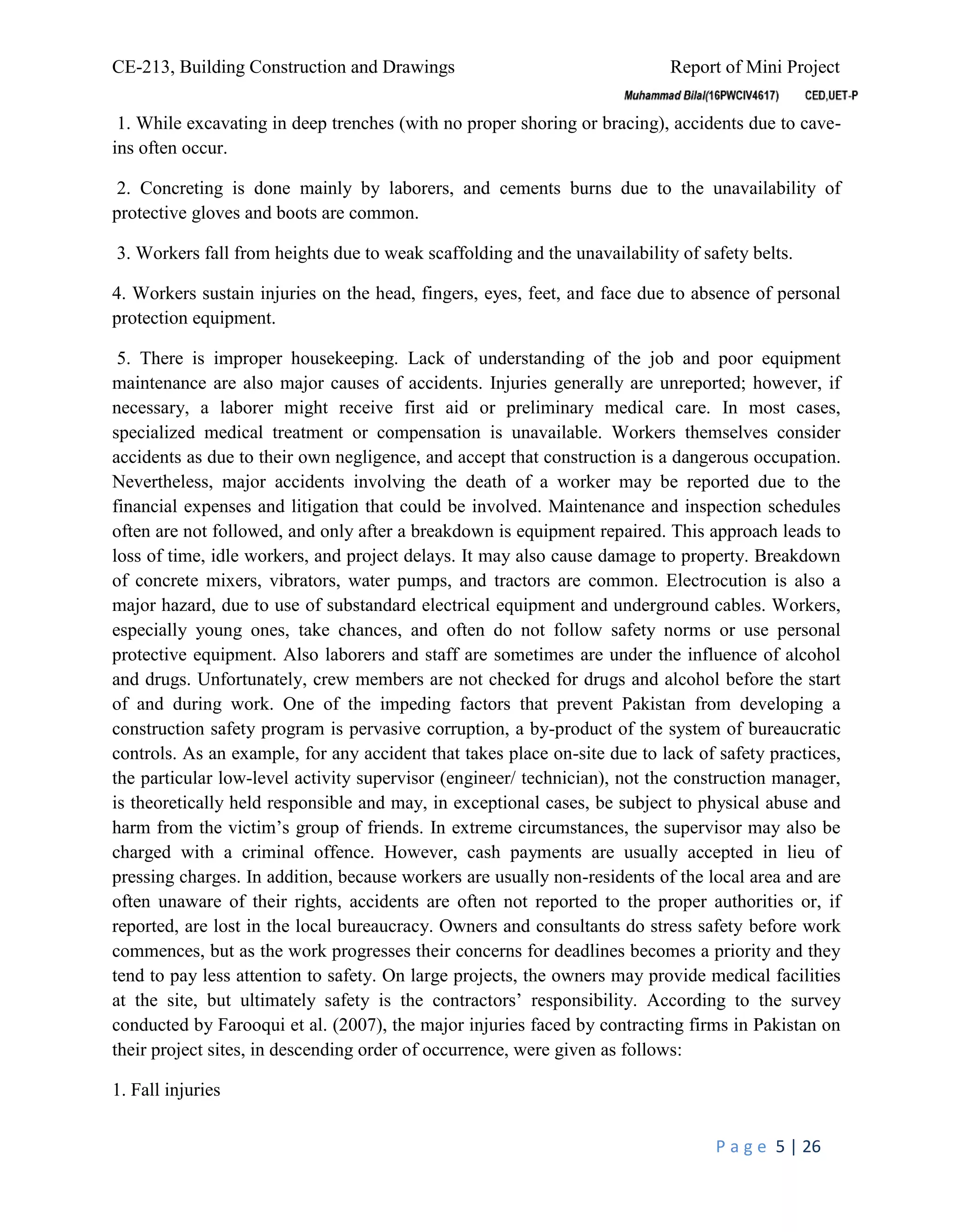 Report on safety measures during construction | PDF