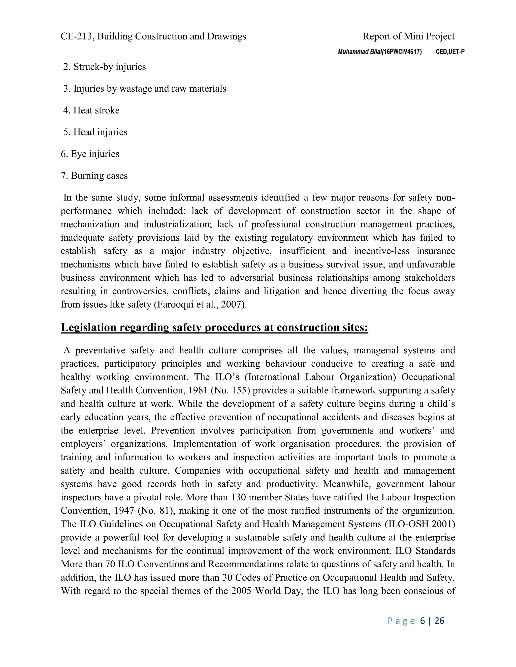 Report on safety measures during construction | PDF