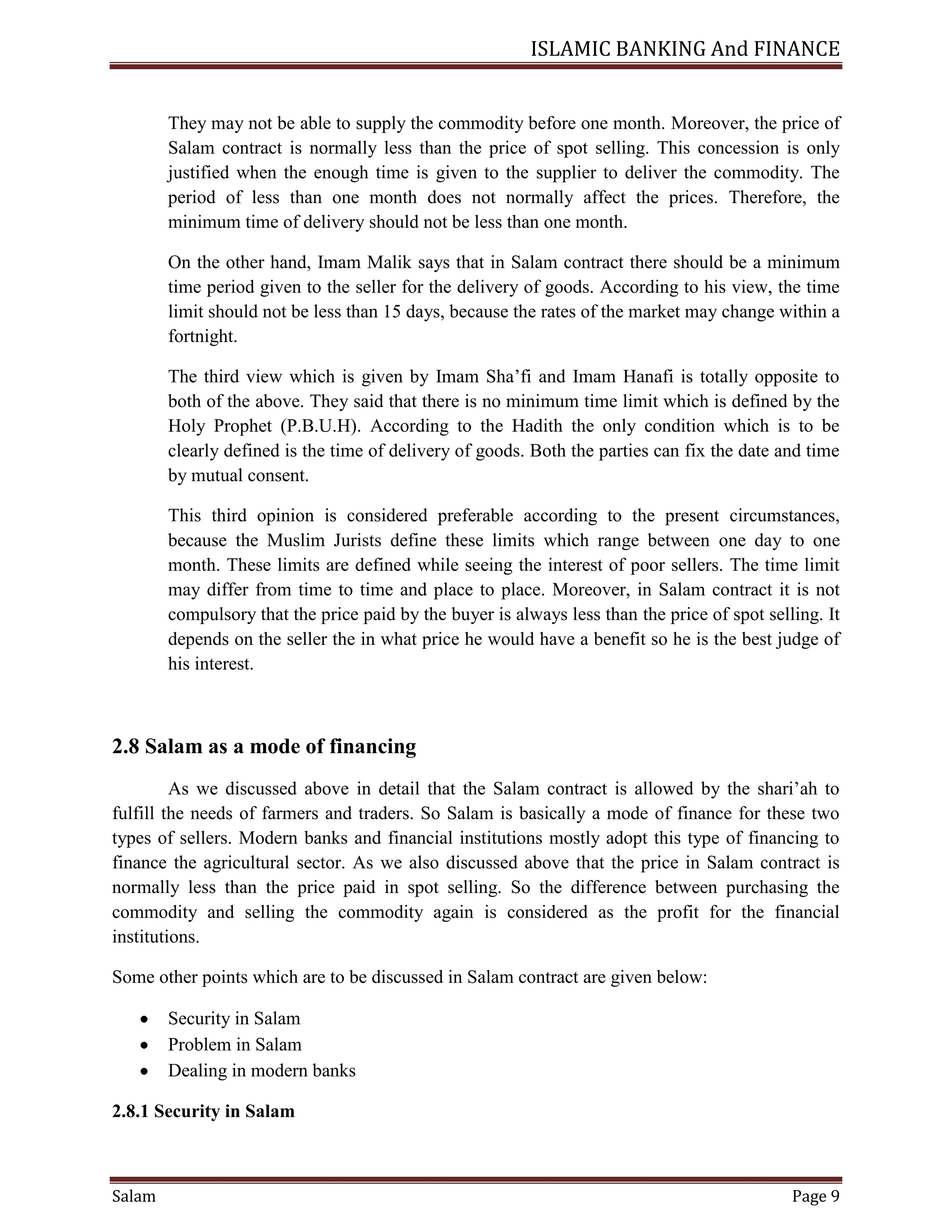 Report on Salam Islamic Banking | DOCX