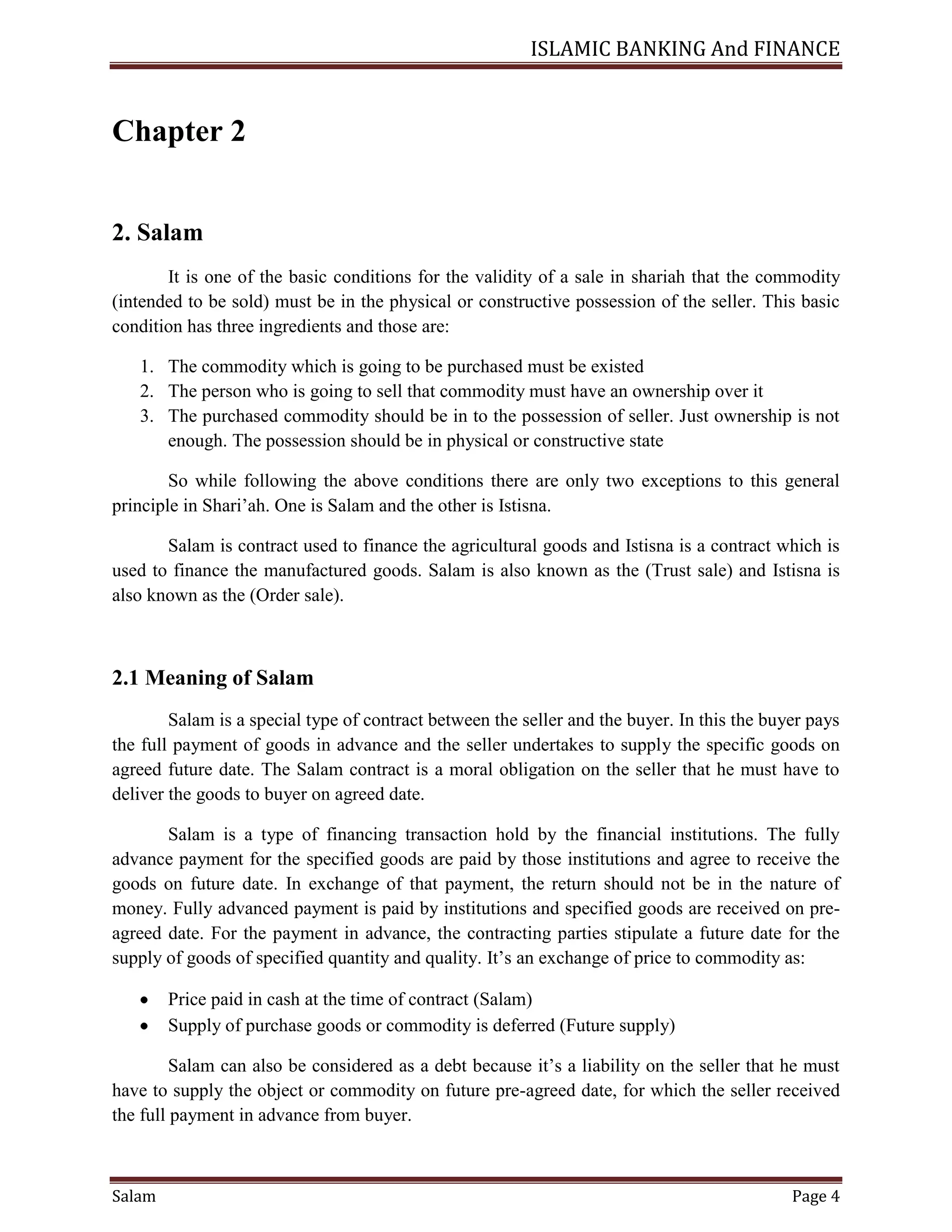 Report on Salam Islamic Banking | DOCX