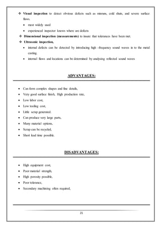 Report on shell molding | DOCX