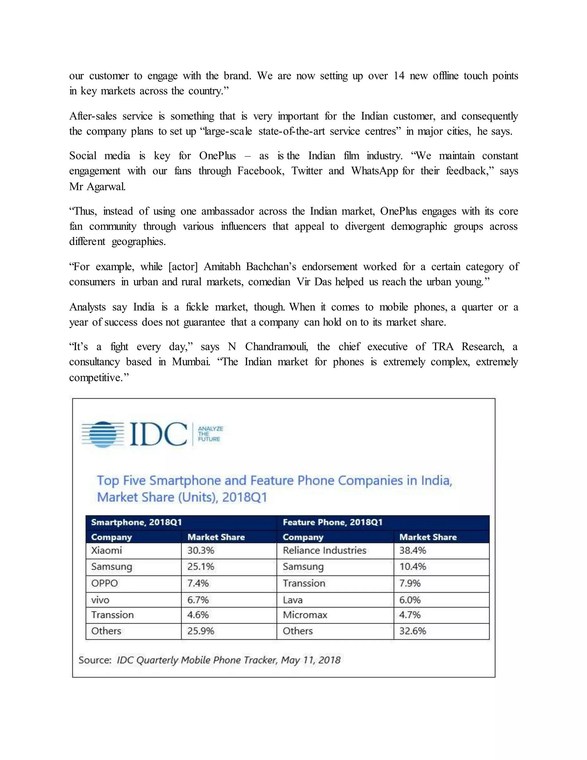 Report on smartphone industry and their effects on indian market | PDF