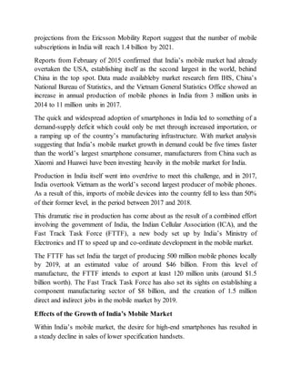 Report on smartphone industry and their effects on indian market | PDF