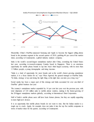 Report on smartphone industry and their effects on indian market | PDF