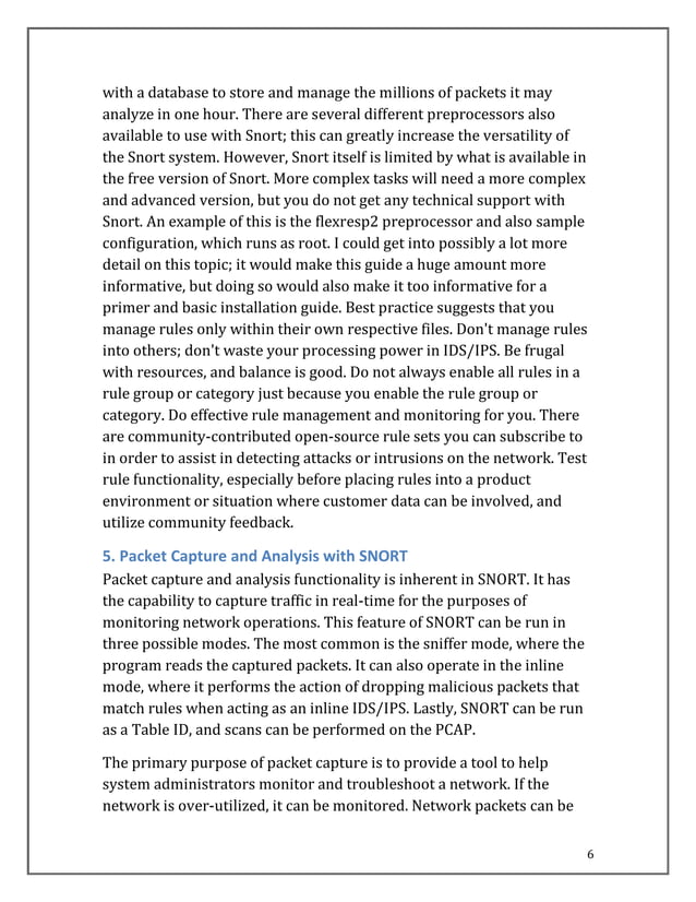 Report On Snort Intrusion Detection System Pdf Operating Systems